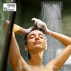 Shawilk Shower Head with Handheld, 6’’ High Pressure Rain shower Head Dual Square Shower Head Combo with 3 Spray Settings, 5ft Shower Hose, Anti-leak & Easy Installation