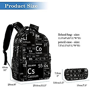VBFOFBV Lightweight Casual Laptop Backpack for Men and Women, Blackboard Periodic Table of Chemical Elements