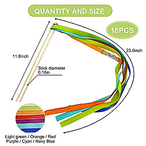 BEISHIDA Wedding Ribbon Wand with Triple Streamers and Bells Magic Fairy Wand for Wedding Party or Holiday Celebration Decoration (Multicolour)