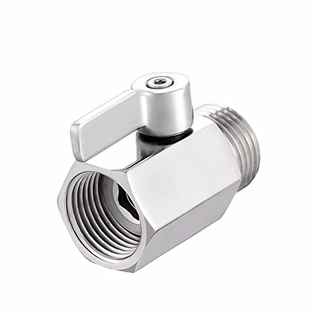 Walkinginrain Stainless Steel Garden Hose Shut Off Valve,3/4" GHT Female × 3/4" GHT Male