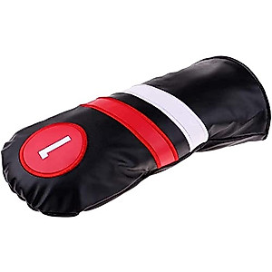 SGerste 1 or 3Pcs Golf Headcovers Set 1 3 5 Driver & Fairway Woods Head Covers with Elastic Closure Waterproof PU Leather Golfer Equipment Gift (Black Driver Cover)
