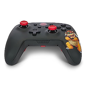 PowerA Wireless Nintendo Switch Controller - King Bowser, AA Battery Powered (Battery Included), Nintendo Switch Pro Controller, Mappable Gaming Buttons, Officially Licensed by Nintendo