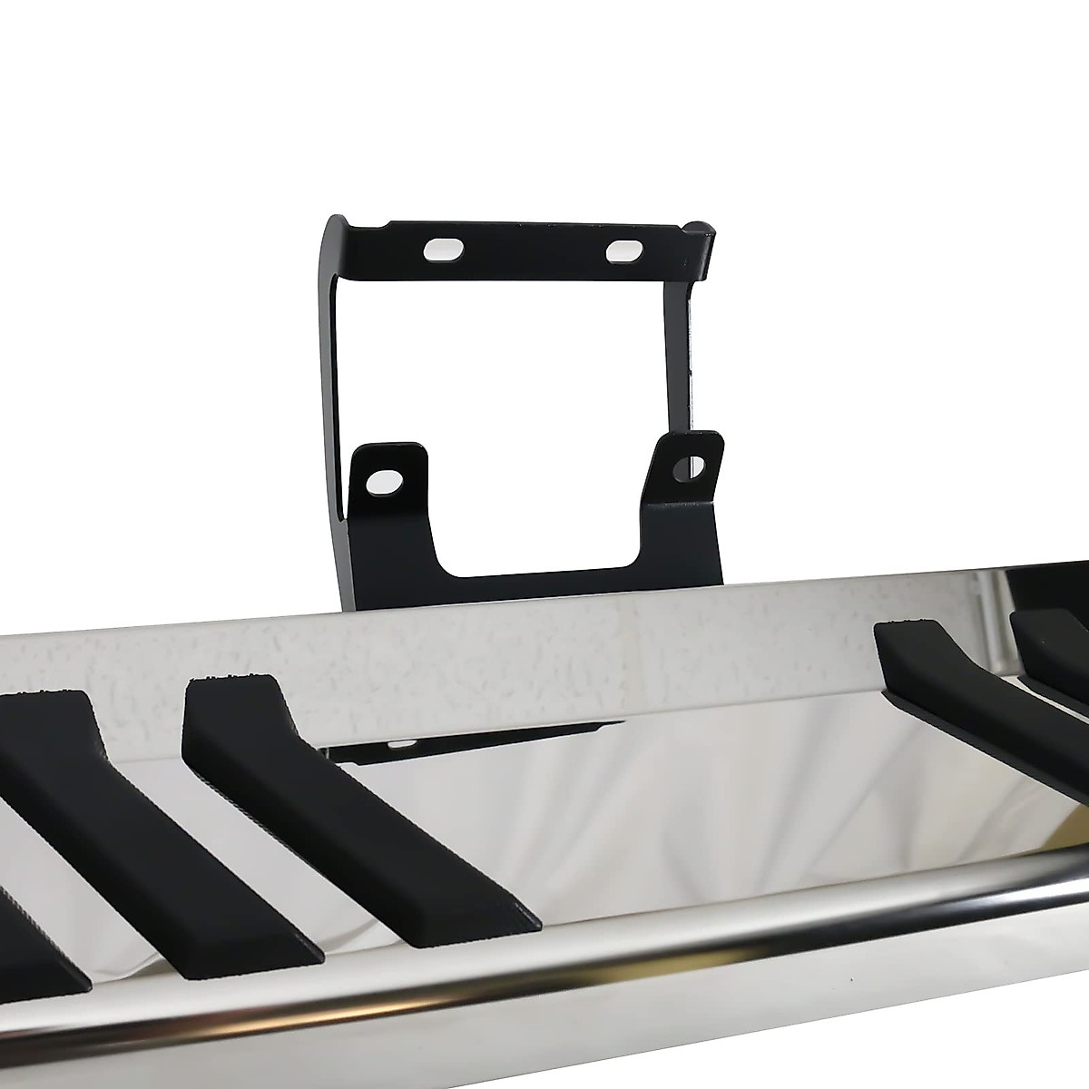 IKON MOTORSPORTS, Running Boards Compatible With 2015-2023 Ford F150 SuperCrew Cab, V Style Silver Steel Side Step Bar Nerf Bar