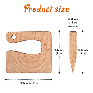 Ufandia Wooden Kids Knife, Children Kitchen Wooden Knife for Cooking Safe Kitchen Tools for Toddlers, Crocodile Wooden Knives for Cutting Fruits, Salad and Vegetables, Safe Knife for Kids Beginner