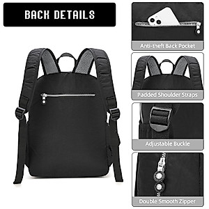 Compact Hiking Nylon Waterproof Laptop Backpack Purse for Women Teen Girls and Men, Small Lightweight Travel Casual Outdoor Dayback