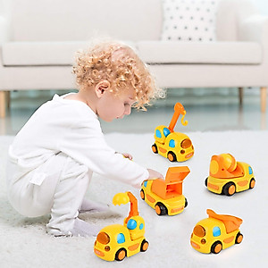 Aomola Toys for 2 Year Old Boys Girls, Toddler Toys, Birthday Gifts, Remote Control Car Toys for Kids, Engineering Construction Trucks with Music and Lights