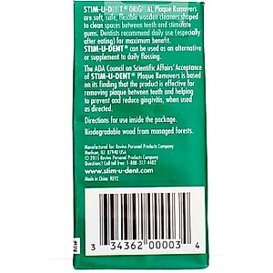 Stim-U-Dent Plaque Removers, Mint Flavor 4-25 Packs [100 Picks] (Pack of 10)