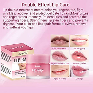 Strawberry Mask for Lip, Moisture & Collagen Booster Lip Sleeping Mask , Treatment to Restore, Hydrate & Plump Dry, Chapped Lips , Strawberry Mask for All Lip Types Women