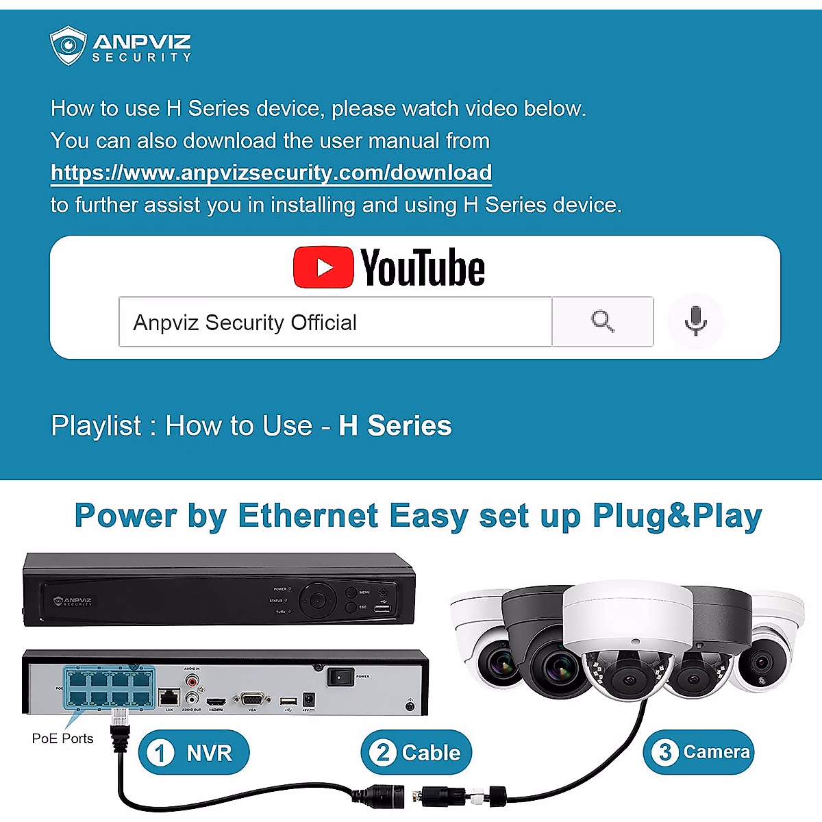 Anpviz 4MP PoE IP Turret Camera with Microphone/Audio, IP Security Camera Outdoor Indoor, Night Vision 50ft, Waterproof IP66, 108° Wide Angle 2.8mm Lens, 24/7 Recording, NDAA Compliant (U Series)