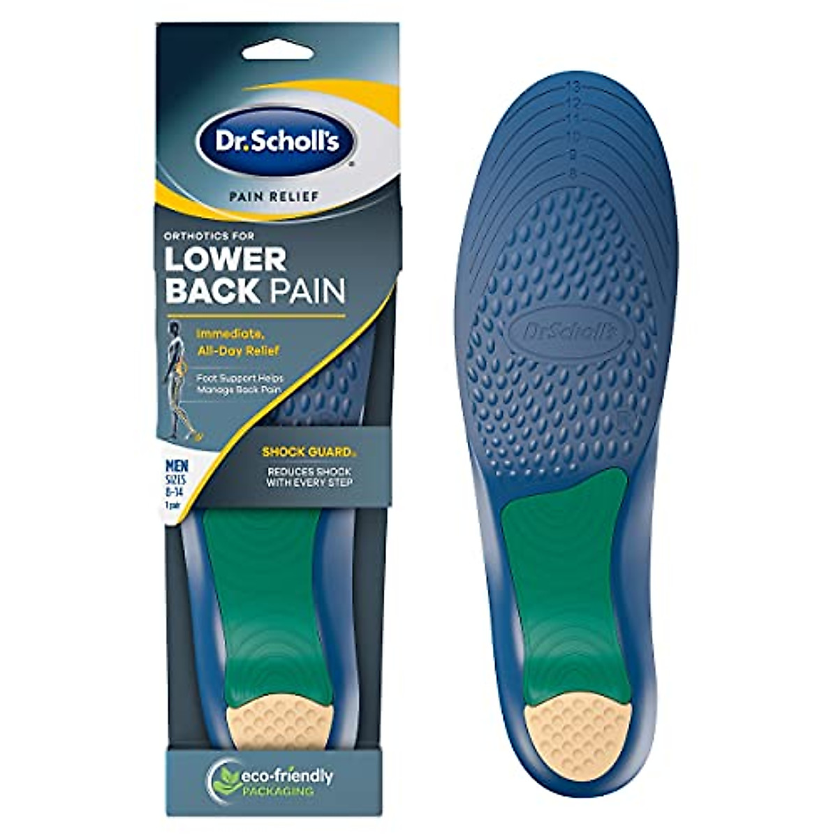 Dr. Scholl's LOWER BACK Pain Relief Orthotics // Clinically Proven Immediate and All-Day Relief of Lower Back Pain (for Men's 8-14, also available for Women's 6-10)