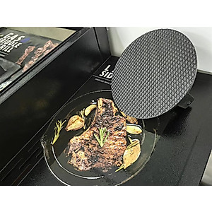 Firsgrill Burger Press 7.08" Round,Heavy-Duty Cast Iron Smash Burger Press Meat Steak With Wood Handle for Blackstone Camp chef Pitboss Weber Griddle Grills(Round)