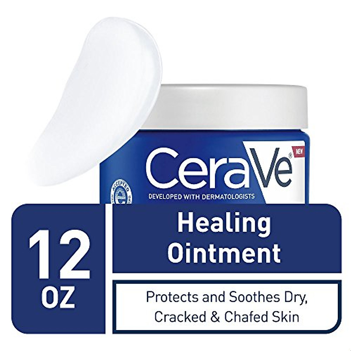 CeraVe Healing Ointment | Moisturizing Petrolatum Skin Protectant for Dry Skin with Hyaluronic Acid and Ceramides | Lanolin Free & Fragrance Free | 12 Ounce