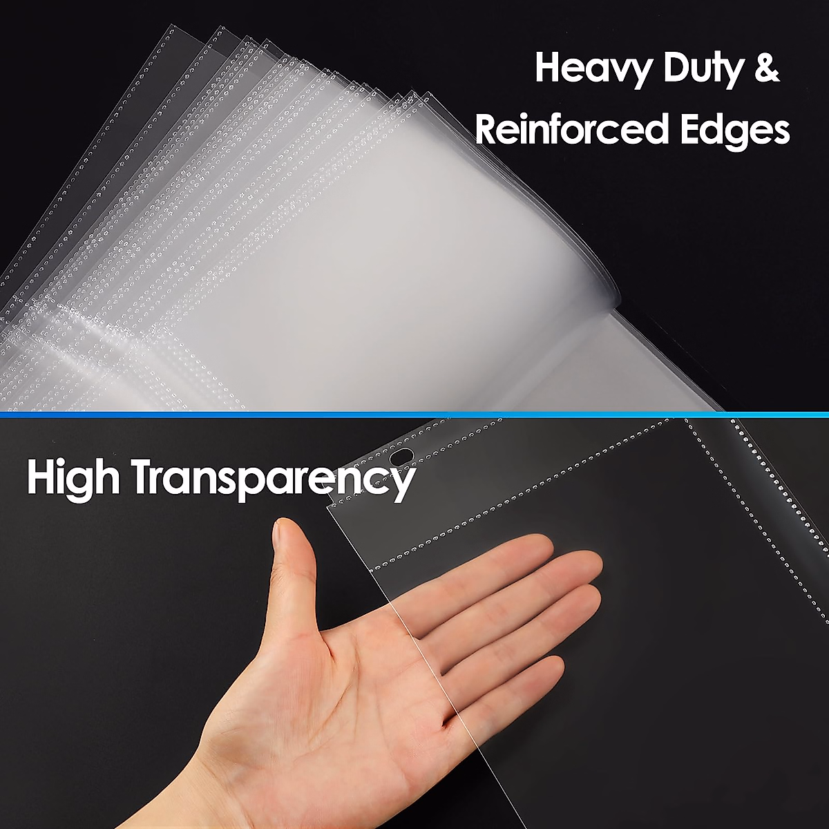 MaxGear 30 Pack 5 x 7 Photo Sleeves for 3 Ring Binder, Heavy-Duty Archival Photo Page Protectors Holds 120 Pictures, 2-Pocket Clear Picture Album Refill Pages