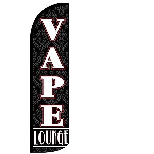 VAPE LOUNGE - Windless Swooper Flag Feather Banner Sign 3x11.5 ft Tall (Flag Only) kq