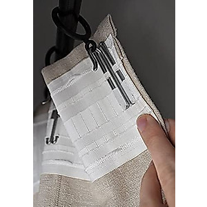 Curtain Tape with Hooks. Perfect for Ceiling Track System or rods with Curtain Rings (100" Tape, 20 Hooks)