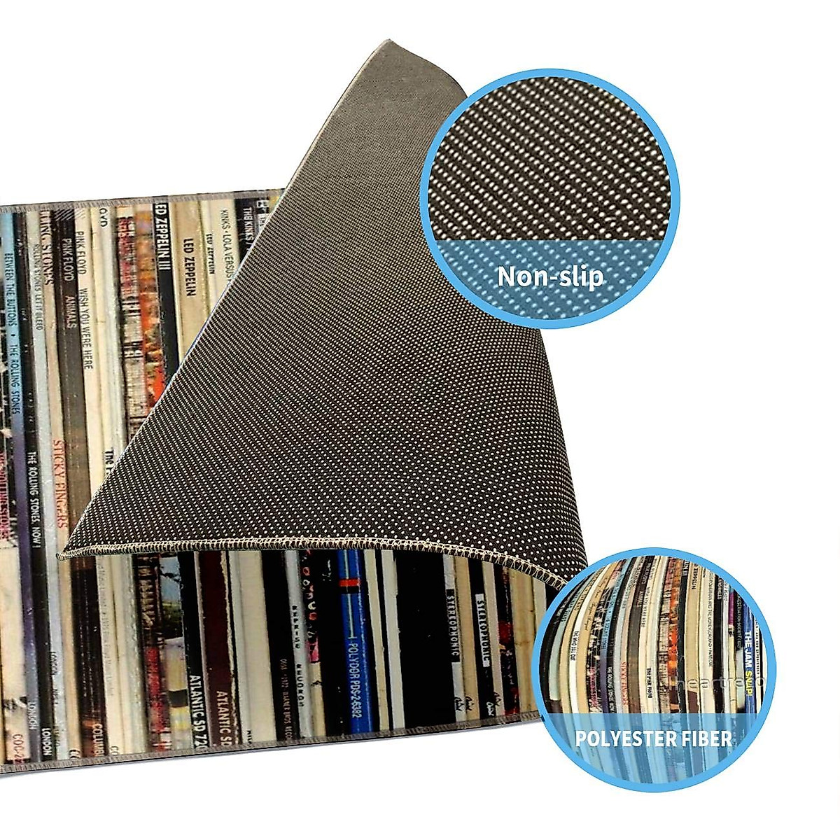 Area Rugs Classic Rock Vinyl Records Baby Rug for Crawling Kids Play Mat Room Decor Carpet Gift Game Floor Non-Slip Pad Yoga Mats Throw Rugs, 45 x 70 inch