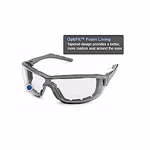 Gateway Safety 22GY79 Silverton Temple Version Safety Glass, Gray Frame - Clear FX2 Anti-Fog Lens,One Size