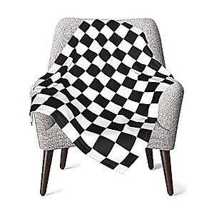 Race Waving Checkered Flag Baby Blanket Cute Custom Unisex Warm Super Soft and Comfortable Cotton Flannel Blanket one sizeBlack