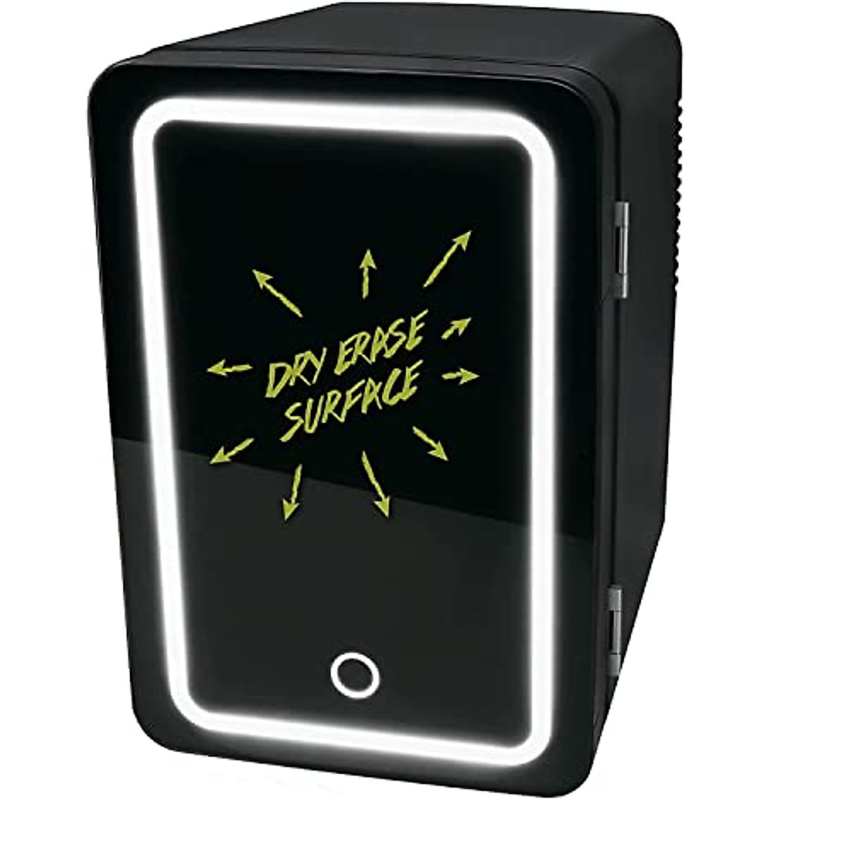 PERSONAL CHILLER 6L Mini Fridge Warm or Cooler – Portable LED Fridge for Makeup, Skincare, Snacks, & More – Mini Fridge for Bedroom Vanity with Lighted Glass, Black