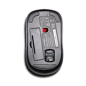 Kensington Silent Mouse-for-Life Wireless USB Mouse - Black (K72392US),1.5" x 2.4" x 4.3"