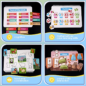 Montessori Busy Book Toddler Toys - Autism Sensory Toys,Newest 21 Themes Preschool Learning Activities Book,Early Educational Quiet Binder Books for Girls Boys Toddlers