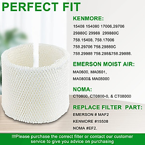 TOMOON MAF2 Super Wick Humidifier Filter Replacement -Compatible with Essick Air AIRCare MA0800 MA0600 MA060 MA08000 and 1540817006 29706 29988 Series Humidifiers,2 Pack