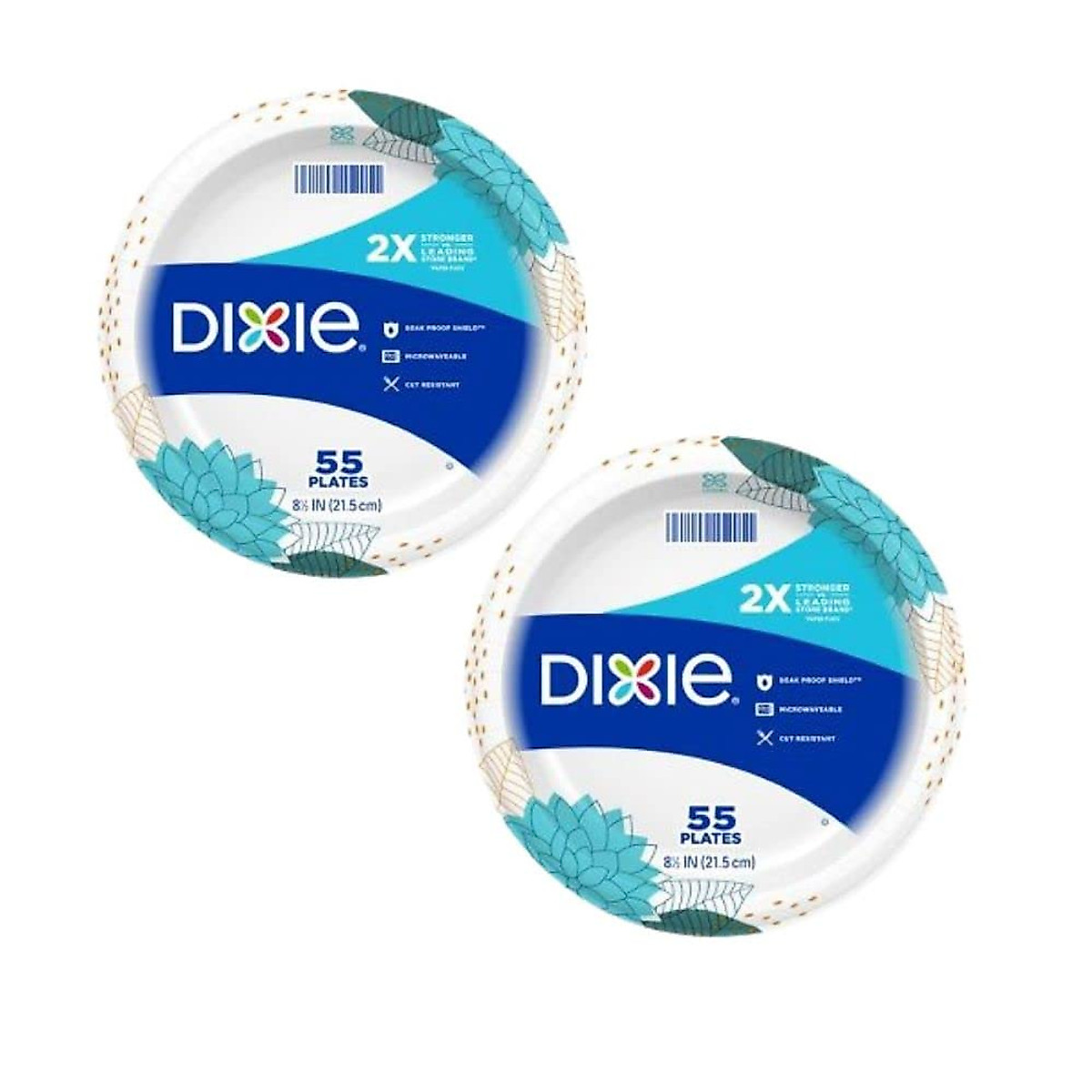 Dixie Everyday Heavy Duty Paper Plates, 8.5 Inch, 55 Count (2 Pack)