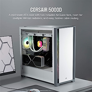 Corsair 5000D Tempered Glass Mid-Tower ATX PC Case - White