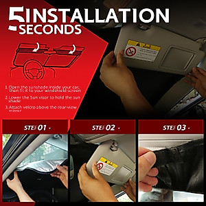 KAYZT Windshield Sun Shade for Toyota RAV4 2019-2025 RAV-4 Foldable Sunshade SUV Front Window Custom Fit Accessories