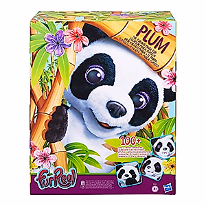 FurReal friends Fur Real Friends Plum, The Curious Panda Cub Interactive Plush Toy, Ages 4 and Up, Black