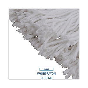Boardwalk BWK232R 232R Mop Premium Standard Head Rayon Fiber 32oz White 12/Carton, 32 oz