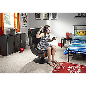 X Rocker, 5198001, XH1 Headset with Microphone, 7.09 x 3.94 x 7.87, Black/Orange