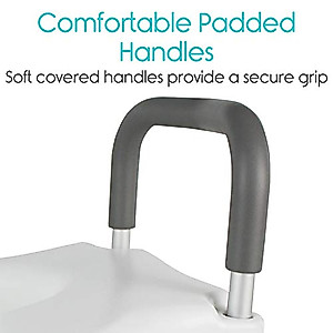 Vive Raised Toilet Seat - 5" Portable, Elevated Riser with Padded Handles - Elongated and Standard Fit Commode Lifter - Bathroom Safety Extender Assists Disabled, Elderly, Seniors, Handicapped (1)