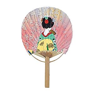 伏見上野旭昇堂 Mini Bamboo Fan (OP Envelope Set) Kyomaiko 6709 Set of 2