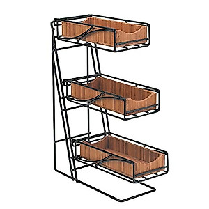 Cal-Mil 1235-60 Black Frame Bamboo Flatware/Condiment Display