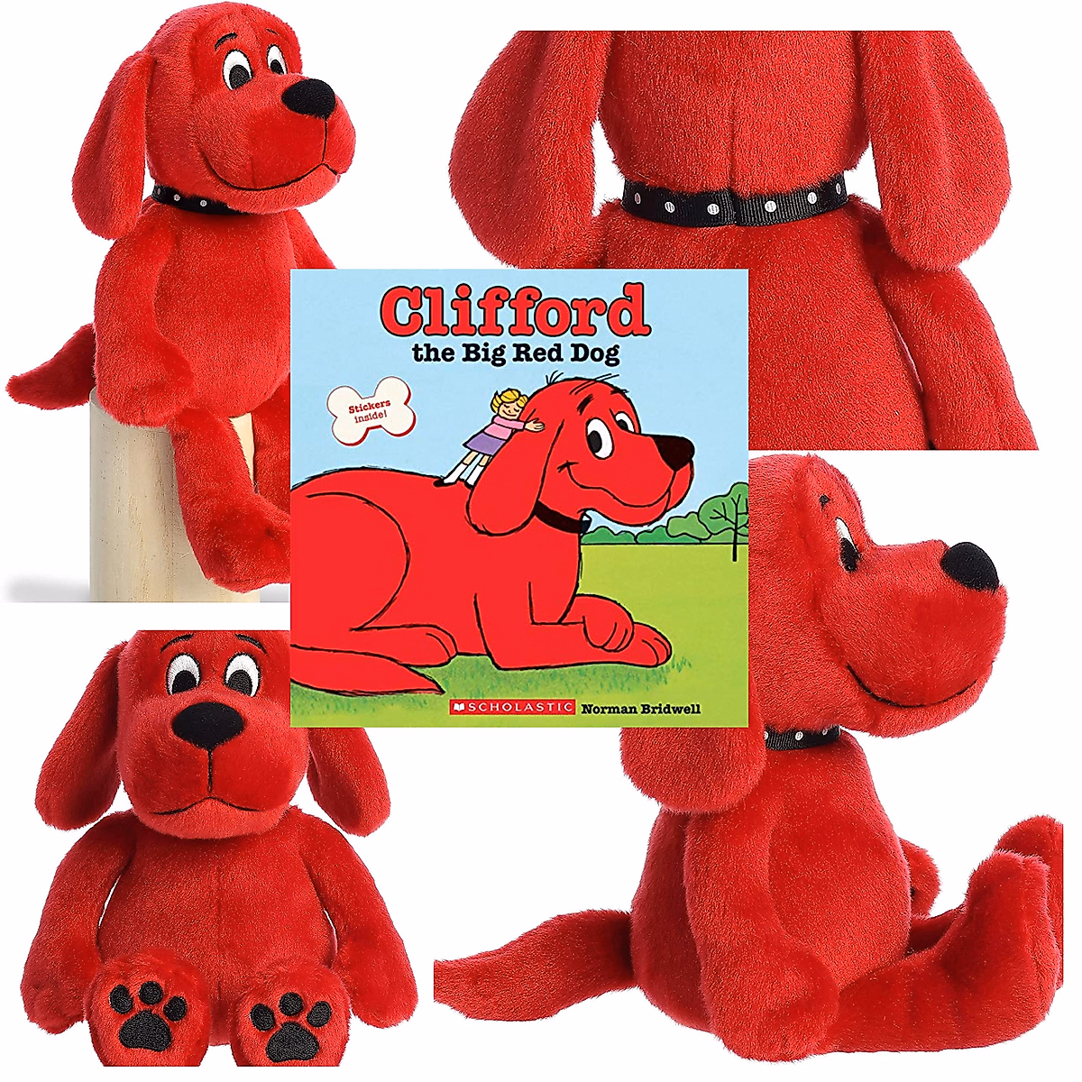 Aurora World Clifford The Big Red Dog 11'' Plush and Paperback Storybook Gift Set