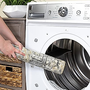 Maples Rugs Vintage Patchwork Distressed 2'6 x 3'10 Non Skid Washable Throw Rugs [Made in USA] for Entryway and Bedroom, Grey