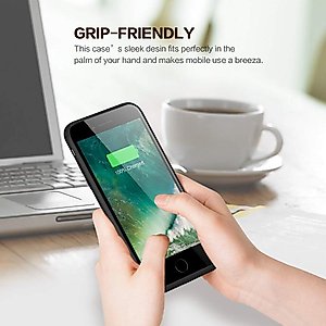 Battery Case for iPhone 6 Plus / 7 Plus / 8 Plus, 8500mAh Portable Battery Pack Rechargeable Protective Smart Battery Case for iPhone 6 Plus / 7 Plus / 8 Plus External 5.5 inch Charging Case - Black