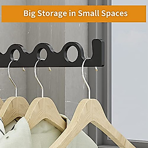 Danpoo Wall Mounted Drying Rack Clothing Foldable, Laundry Drying Rack Collapsible, Folding Clothes Hanger Holder, Matte Black(one Pack)