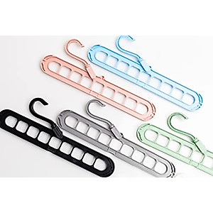 Space Saving Hangers Closet Organizers Pack of 6 Clothes Hanger, Closet Organizer and Storage for Wardrobe Organization - Sturdy and Durable Plastic - Lightweight Multi-Functional Space Saver