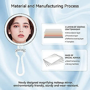 B Beauty Planet Magnifying Mirror, 30X Hand Mirror with Handle for Travel Magnifying Mirror, Handheld Magnifying Mirror with Double Side 30X/1X Magnification, 30X Handheld Mirror for Eyes Makeup 5 in