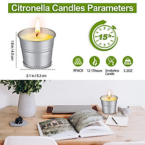 Citronella Candles Outdoor, 8 Pack Natural Soy Wax Scented Candles, 120h Burn Time Bucket Candles Summer Gifts for Patio Yard Home Balcony Garden Camping BBQ