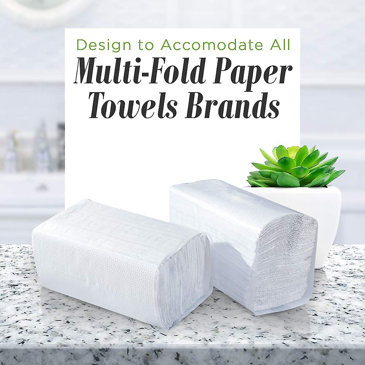 AdirHome Bamboo Paper Towel Dispenser 4.8" x 11.6" x 7.8" - Wall Mount or Countertop for Multifold Hand Napkins - Bathroom, Kitchen, Home or Commercial Use (Espresso)