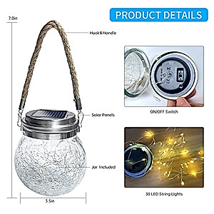 XRR Solar Lantern, 2 Pack 30 LED Halloween Christmas Outdoor Hanging Lanterns Waterproof Solar Lights Garden Decor Decorative Backyard Solar Lanterns for Backyard Fence Pathway (Warm White)