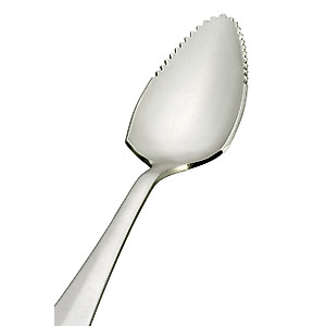 HIC Harold Import Co. Grapefruit Dessert Spoons with Pointed Tip and Serrated Edge (Set of 2), 6", Stainless Steel