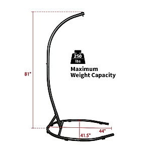 Ulax furniture Hammock Chair Stand, Egg Chair Stand, Hanging Chair Stand, Heavy Duty Steel Hammock Stand, Weather-Resistant Finish for Indoor or Outdoor Use