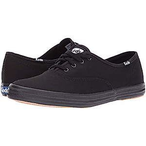 Keds Women's Champion Original Canvas Lace-Up Sneaker, Black/Black, 7 M US