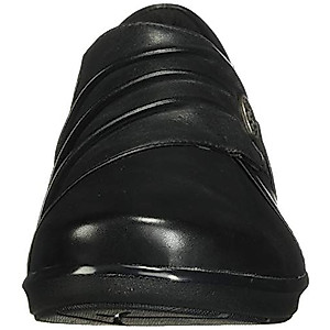 Clarks Women's Hope Roxanne Loafer, Black Leather, 9.5 W US