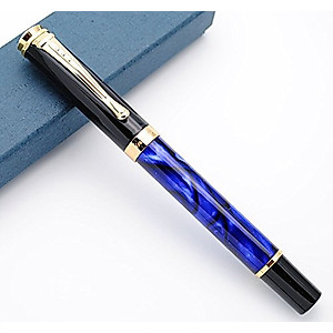 JINHAO 500 Fountain Pen F Nib (Blue Marbled)