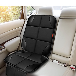 XHYANG Car Seat Protector 1 Pack Car Seat Cushion Mat Thickest Padding,Waterproof 600D Fabric Car Seat Covers for Non-Slip Backing Mesh Pockets for Baby and Pet (1 Seat Protector)